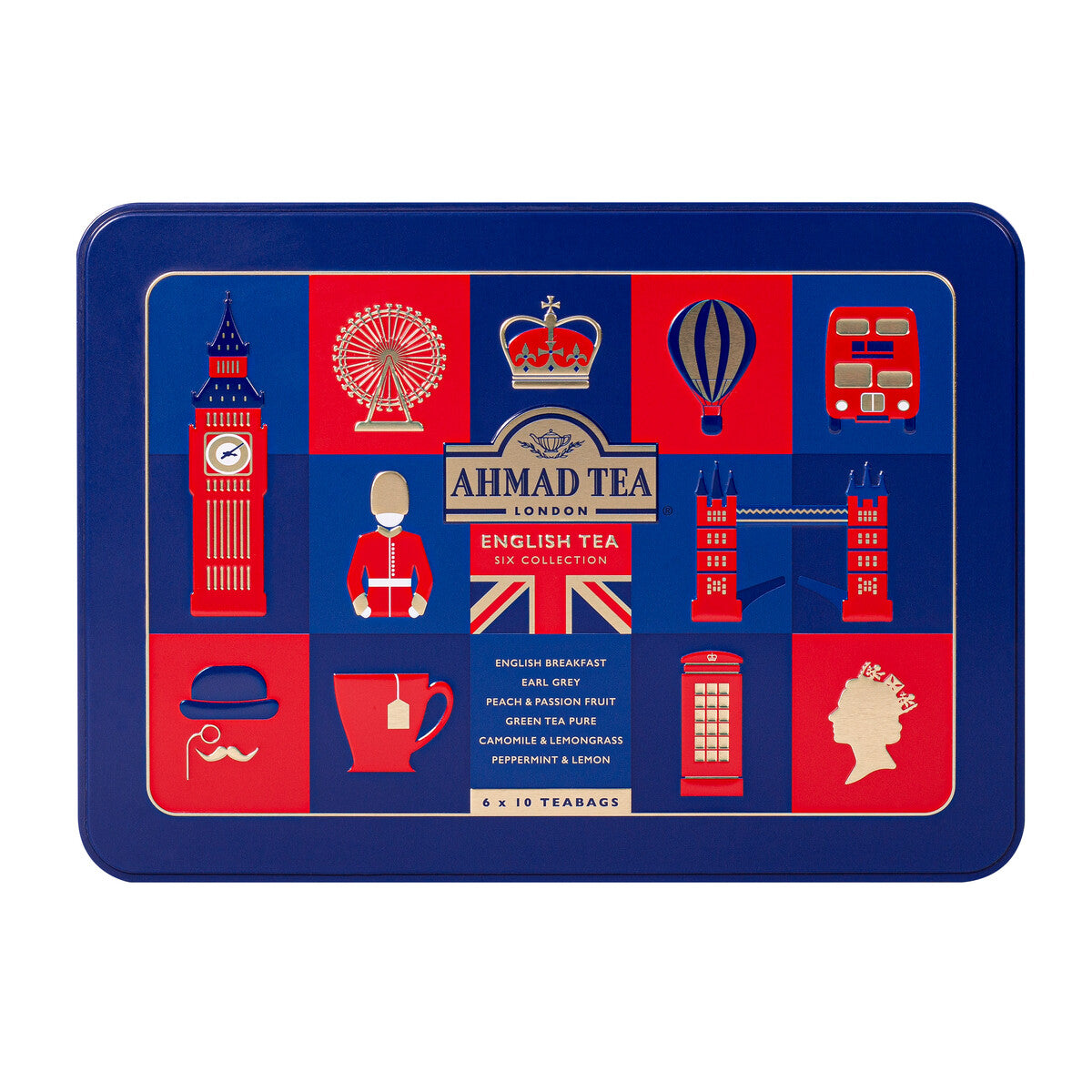 English Tea Six Caddy - 32 Teabags | Tea Selections | AhmadTea.com ...